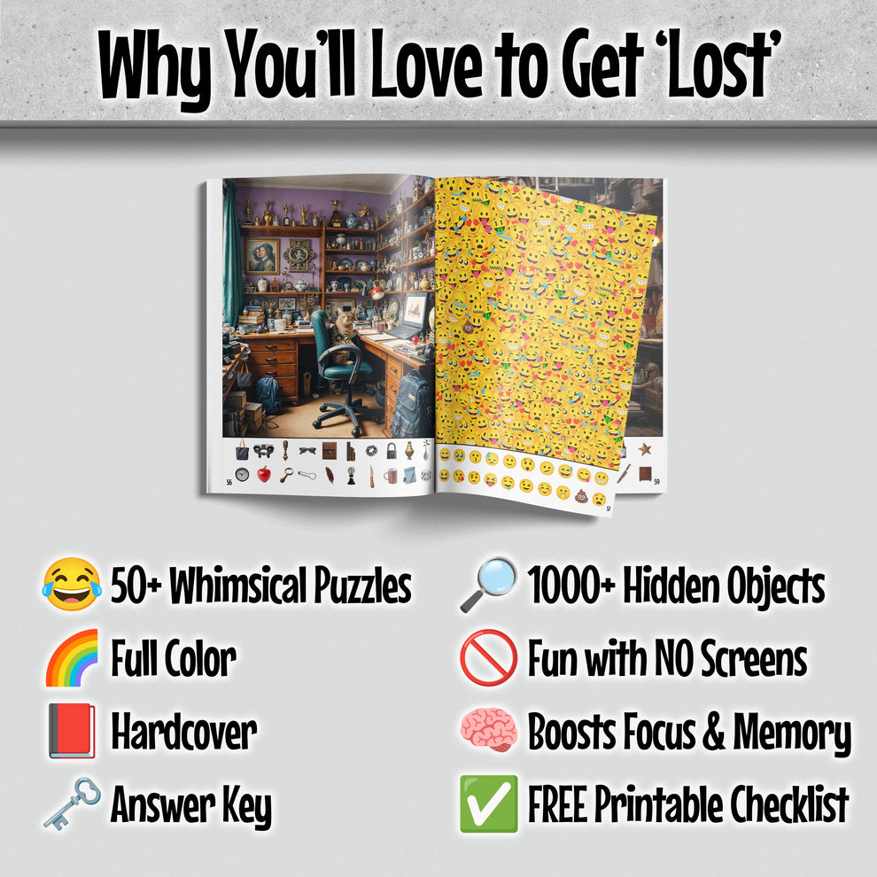 Lost & Found: Hidden Picture Seek & Find Hidden Object Book for Adults ...